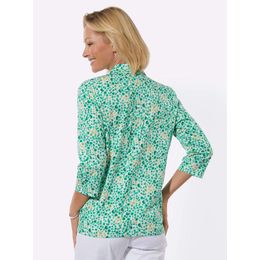 Classic Basics Damen Poloshirt "Poloshirt", gr&uuml;n, Gr. 46, gemustert, mehrfarbig, 100% Baumwolle, Shirts