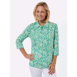 Classic Basics Damen Poloshirt "Poloshirt", gr&uuml;n, Gr. 50, gemustert, mehrfarbig, 100% Baumwolle, Shirts