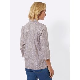 Classic Basics Damen Poloshirt "Poloshirt", beige, Gr. 38, gemustert, 100% Baumwolle, Shirts