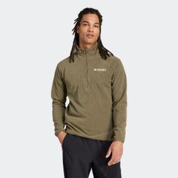 adidas terrex Herren Fleecepullover "MT ESS HZ FL", grün, Gr. S, Obermaterial: 100% Polyester, Sweatshirts