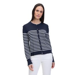 Betty Barclay Damen Strickjacke "Damen mit Streifen", blau, Gr. 38, Strick, Obermaterial: 72% Viskose, 28% Polyamid, Strickjacken, Kn&ouml;pfe