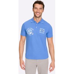 Kurzarmshirt Catamaran "Kurzarm-Poloshirt", Herren, Gr. 48/50, mittelblau, 100% Baumwolle, bedruckt, gemustert, unifarben, Shirts