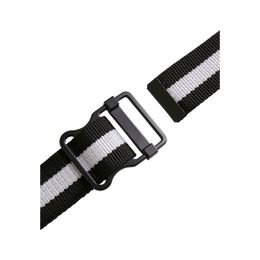 Urban Classics Damen H&uuml;ftg&uuml;rtel "Urban Classics Unisex Easy Belt with Stripes", schwarz-wei&szlig;, Gr. L, 100% Polyester, G&uuml;rtel