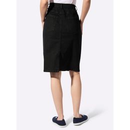 Casual Looks Damen Jeansrock, schwarz, Gr. 50, unifarben, 99% Baumwolle, 1% Elasthan, R&ouml;cke