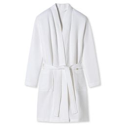 Schiesser Long Bathrobe 'Waffel Piqu&eacute; - Organic Cotton' female White size M