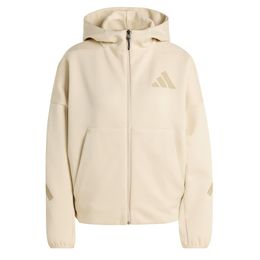adidas Sportswear Athletic Zip-Up Hoodie 'Z.N.E.' female Beige size XXS