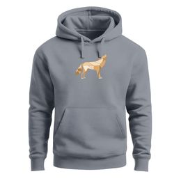 Neverless Sweatshirt 'Polygon Wolf Gelb' Herren Gr&ouml;&szlig;e XL grau