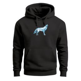 Neverless Sweatshirt 'Polygon Wolf Blau' male Black size XXL