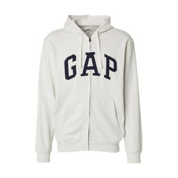 GAP Zip-Up Hoodie 'HERITAGE' male White size S