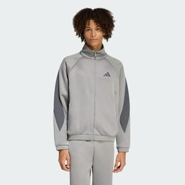 adidas Sportswear Athletic Zip-Up Hoodie ' Stadium ' male Grey size XS