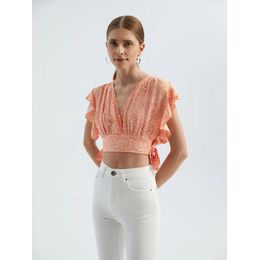 Hiccup Bluse Damen Gr&ouml;&szlig;e XS lachs / wei&szlig;
