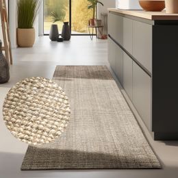 Teppich Hanse Home "Jaipur Juteteppich, als L&auml;ufer und in Rund", beige (naturwei&szlig;), B:80cm H:10mm L:200cm, Jute, Teppiche, Teppich, 100% Naturfaser, Wohnzimmer, Esszimmer, Schlafzimmer, GRS