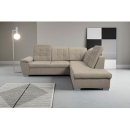 Ecksofa WERK2 "Bonny inkl. Kopfteilverstellung, Bettfunktion, Stauraum, Breite 265cm", beige, B:265cm H:103cm T:215cm, 100% Polyester, Sofas, Ecksofa, Komfortwunder mit Schlaffunktion, verstellbarem Kopfteil & Stauraum.