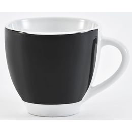 Tasse Van Well "Vario", schwarz-weiß (schwarz, weiß), B:24,5cm H:9,5cm, Porzellan, Trinkgefäße, Tasse, spülmaschinen- und mikrowellengeeignet, 6-teilig
