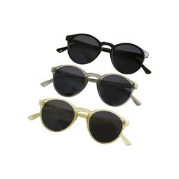 Sonnenbrille Urban Classics "Urban Classics Unisex Sunglasses Cypress 3-Pack", Damen, schwarz, lightgrau, gelb, Sonnenbrillen Sonnenbrille
