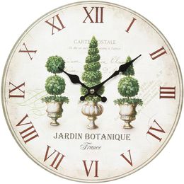 Wanduhr AMBIENTE HAUS "Wanduhr - Plants 28cm", bunt, B:28cm H:28cm T:3,5cm, Wanduhren, Wanduhr