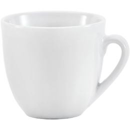 Tasse Van Well "Trend", weiß, B:8cm H:7cm, Porzellan, Trinkgefäße, Tasse, spülmaschinenfest, mikrowellengeeignet, 0,23 L, 6-teilig