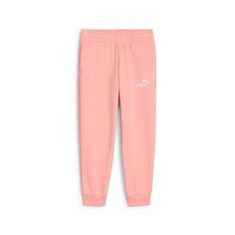 Trainingshose Puma "ESS SMALL NO.1 LOGO SWEATPANTS FL PS", Jungen, Gr. 104, N-Gr, pink (pink fruit), Fleece, Obermaterial: 66% Baumwolle, 34% Polyester, unifarben, regular fit normal, Hosen Trainingshose