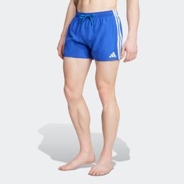Badeshorts adidas Performance "3S BLD SH 3IN", Herren, Gr. S, N-Gr, blau (semi lucid blau, wei&szlig;), gewirkt, Obermaterial: 100% Polyester, Badehosen Badeshorts