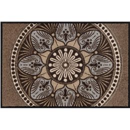 Fu&szlig;matte Salonloewe Gr. 1, grau (taupe, gemustert), B:50cm H:7mm L:75cm, Polyamid, Teppiche, Fu&szlig;matte