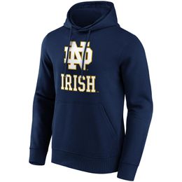 Kapuzenpullover Fanatics "Fanatics Hoodie Notre Dame Fighting Irish Primary Logo Graphic", Damen, Gr. S, blau, 80% Baumwolle, 20% Polyester, Pullover Kapuzenpullover