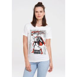 T-Shirt logoshirt "Superman Kryptonite", Damen, Gr. XXL, wei&szlig;, 100% Baumwolle, bedruckt, normal, Rundhals, Shirts T-Shirt, mit trendigem Superhelden-Print