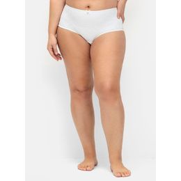 Slip sheego, Damen, Gr. 44, 2 Stk., wei&szlig; (wei&szlig;, wei&szlig;), 82% Polyamid, 18% Elasthan, Unterhosen Slip