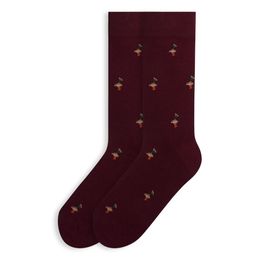 von Jungfeld Socken 'mit Weihnachtsmotiven' Damen Gr&ouml;&szlig;e 35/38 dunkelrot