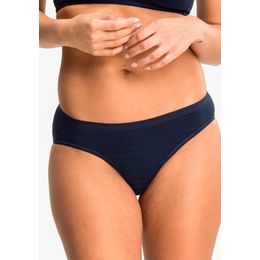 Bikinislip Speidel "Cotton&More", Damen, Gr. 44, 2 Stk., blau (blauberry), Single Jersey, Obermaterial: 56% Baumwolle, 34% Polyamid, 10% Elasthan, gestreift, unifarben, k&ouml;rpernah, Unterhosen, bequem, elastisch, modern, weich, basic, Baumwollmix
