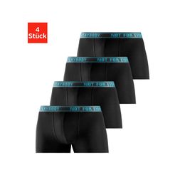 Boxer Bruno Banani "Boxershorts f&uuml;r Herren", Damen, Gr. XL (7), 4 Stk., schwarz, Jersey, Obermaterial: 95% Baumwolle, 5% Elasthan, unifarben, Unterhosen, mit Schriftzug im Bund