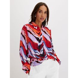 Langarmbluse Inspirationen, Damen, Gr. 52, erdbeere, rot, gemustert, 100% Viskose, gemustert, Blusen