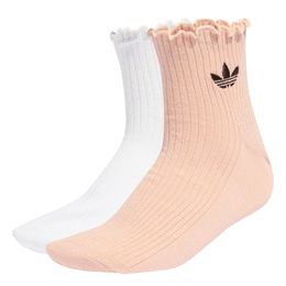 adidas originals Socks 'RUFFLE QUARTER' female Pink, White size 37-39