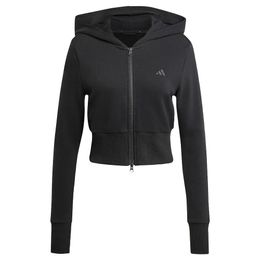 adidas Sportswear Athletic Zip-Up Hoodie 'Seasonal Essentials' female Black size XXXL