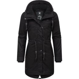 Winterjacke Ragwear "YM-Canny", Damen, Gr. XS (34), schwarz, Außenmaterial: 65% Polyester, 35% Baumwolle; Innenfutter: 100% Polyester; Wattierung: 100% Polyester, tailliert Po-bedeckend, verstellbar Rippstrickbündchen mit Druckknöpfen,verstellbar, Jacken Winterjacke, stylischer Damen Kurzmantel Parka mit Kapuze, Topseller