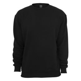 Rundhalspullover Urban Classics "Urban Classics Herren Crewneck Sweatshirt", Damen, Gr. M, schwarz, 65% Baumwolle, 35% Polyester, unifarben, loose fit, Rundhals, Pullover Rundhalspullover