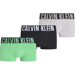 Herren Trunk "LOW RISE TRUNK 3PK", Calvin Klein Underwear, Gr. Lmisty grau, schwarz, blossom gr&uuml;n, Jersey, Obermaterial: 88% Polyester, 12% Elasthan,