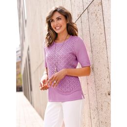 2-in-1-Pullover Lady "2-in-1-Pullover", Damen, Gr. 40, orchidee, 60% Viskose, 40% Baumwolle, unifarben, Pullover