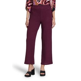 Stoffhose Cartoon "Damen mit weitem Bein", Damen, Gr. 36, Normalgr&ouml;&szlig;en, lila (schwarz aubergine), Obermaterial: 98% Polyester, 2% Elasthan, l&auml;ssig geschnitten lang, Hosen Stoffhose