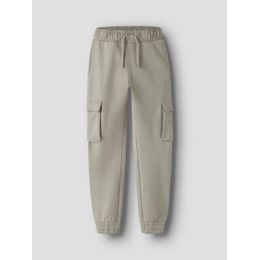 Sweathose name it "NKMOLLIE CARGO PANT BRU NOOS", Jungen, Gr. 116, N-Gr, vintage khaki, Sweatware, Obermaterial: 60% Baumwolle, 40% Polyester, loose fit normal, Hosen Sweathose