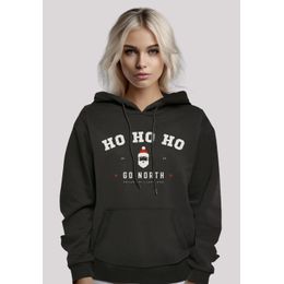 Kapuzenpullover F4NT4STIC "Ho Ho Ho Santa Weihnachten", Damen, Gr. 5XL, schwarz, Obermaterial: 65% Baumwolle, 35% Polyester, relaxed fit, Pullover Sweatshirt Hoodie, Weihnachten, Geschenk, Logo