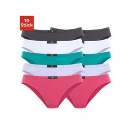 H.I.S. Slip H.I.S, Damen, Gr. 34, bunt (anthrazit, weiß, mint, flieder, pink), Jersey, Obermaterial: 95% Baumwolle, 5% Elasthan, unifarben, körpernah, Unterhosen Slip, aus elastischer Baumwoll-Qualität, Topseller