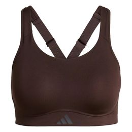 adidas Performance Sport-BH 'Optime' Damen Gr&ouml;&szlig;e XXL schoko / dunkelgrau