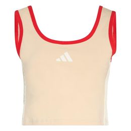 adidas Sportswear Sporttop 'Stadium' Damen Gr&ouml;&szlig;e XL beige / rot / wei&szlig;