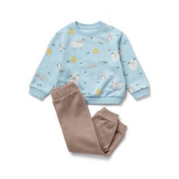 Tchibo - Baby-Sweat-Set mit angerauter Innenseite - Baby - Gr. 74/80 - hellblau/print