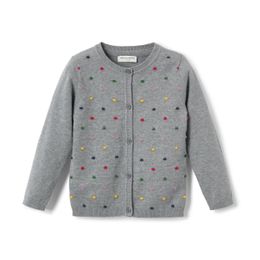 Tchibo - Kinder-Strickjacke - M&auml;dchen - Gr. 98/104 - grau/gepunktet