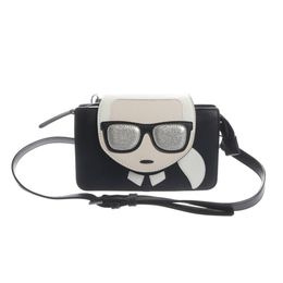 K by KARL LAGERFELD Karl Lagerfeld Schultertasche / Umh&auml;ngetasche Damen Gr&ouml;&szlig;e One Size Second Hand creme / schwarz