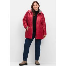 sheego Gro&szlig;e Gr&ouml;&szlig;en Longjacke mit 2-Wege-Rei&szlig;verschluss, kirsche, Gr&ouml;&szlig;e 50 - Damen