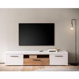 Pharao24.de TV Board Fernsehschrank mit einer Schublade in Eichefarben