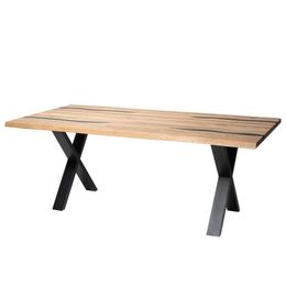Pharao24.de Esstisch Echtholztisch in modernem Design aus Metall und Eiche