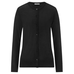 Peter Hahn - Strickjacke mit Rundhals-Ausschnitt, schwarz, Gr. 46 / L - Seide